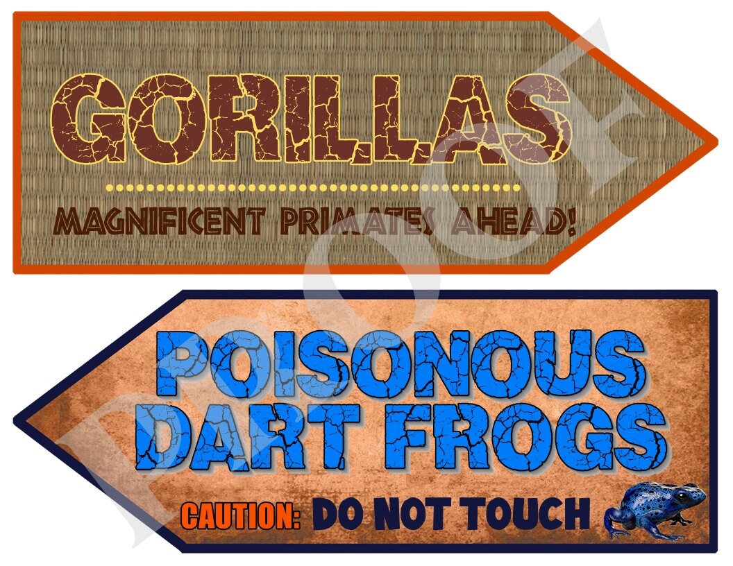 Printable Jungle Signs, Digital Files, Jungle Safari Party Signs ...