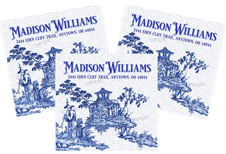 Chinoiserie Address Labels LARGE Chinoiserie Gift Labels - Etsy
