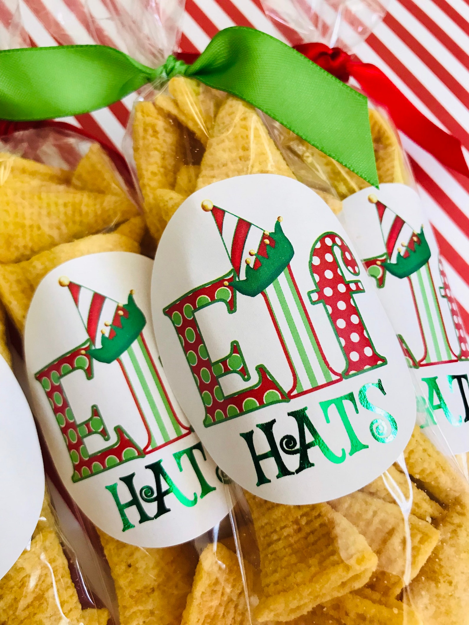 Christmas Treat Stickers - Elf Hat Stickers - Secret Elf Treat Labels ...