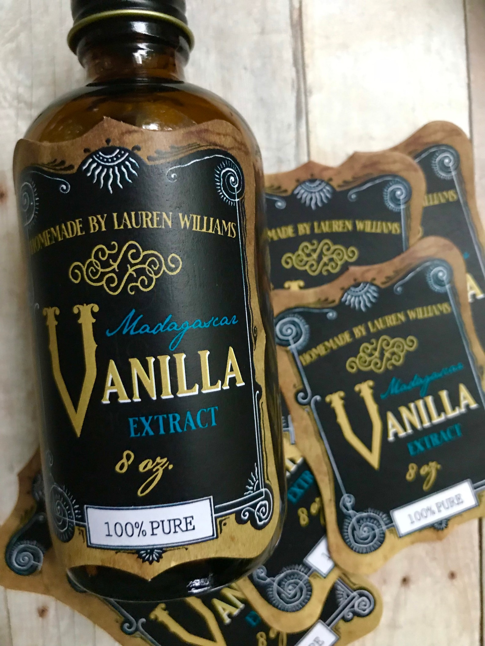 Custom Vanilla Extract Labels, Personalized Homemade Vanilla Extract ...