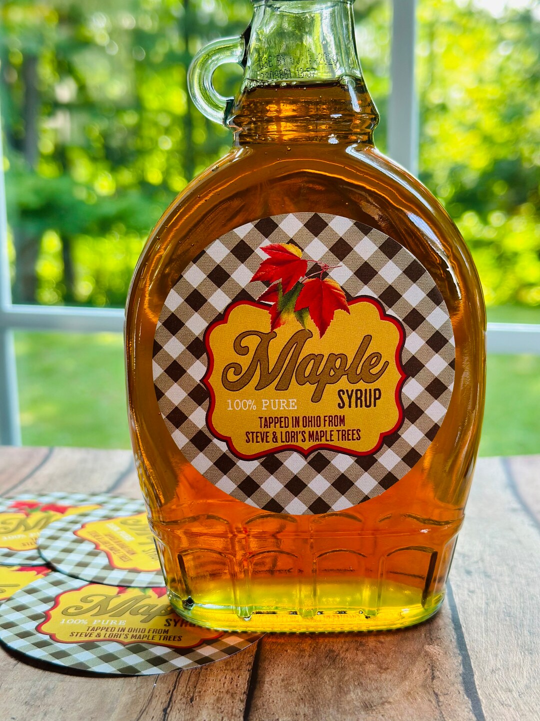 Personalized Maple Syrup Labels - Fall Maple Leaf Stickers - Syrup ...
