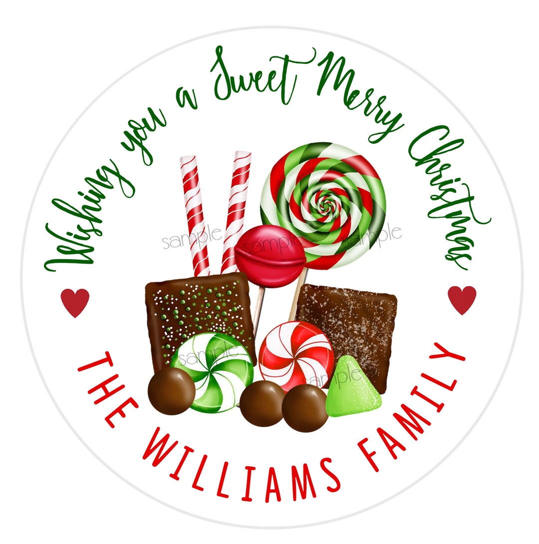 Christmas Candy Stickers, Candy Labels, Candy Gift Wrap, Sweet ...