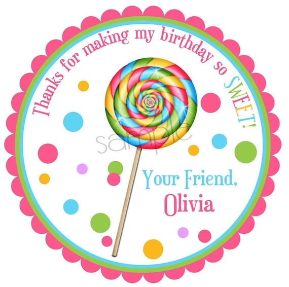 Lollipop Stickers, Sweet Shop Lollipop, HOT COLORS, Personalized ...