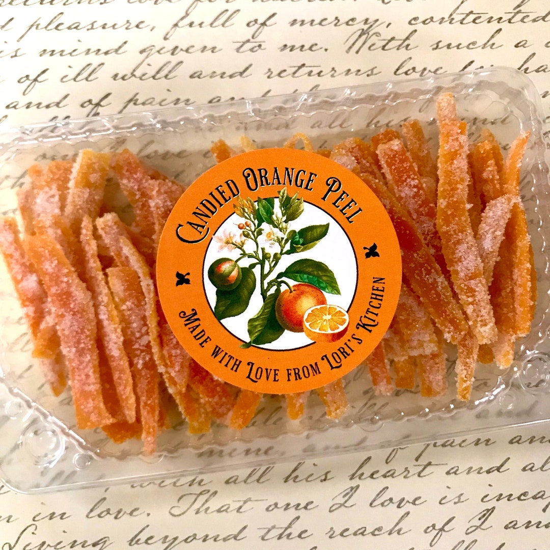 Orange Baking Lables, Candied Orange Peels Stickers, Orangecello Labels ...