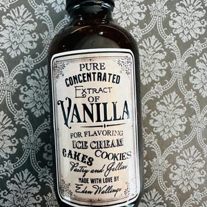 Waterproof Vanilla Extract Labels, Personalized Vanilla Extract Labels ...