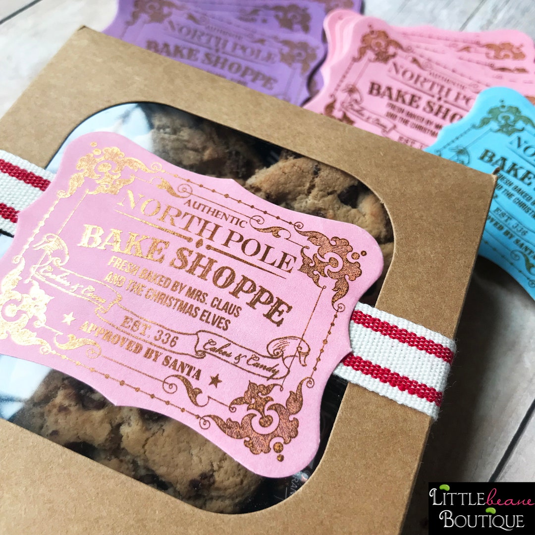 Christmas Baking Labels, GOLD Baking Labels, Baking Box Stickers, North ...