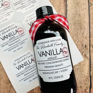 Waterproof Vanilla Extract Labels, Personalized Vanilla Extract ...