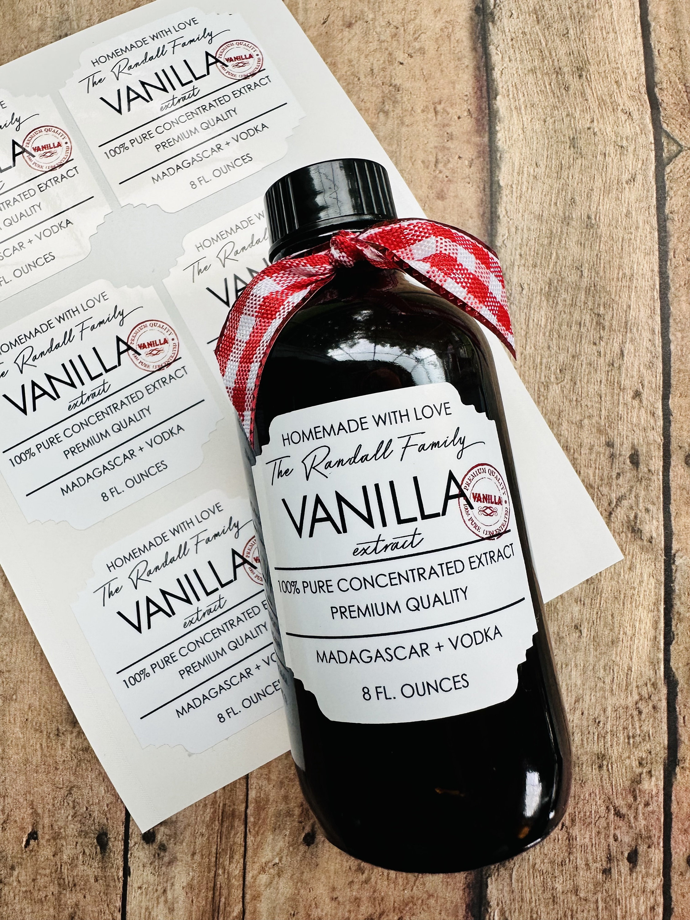 Waterproof Vanilla Extract Labels, Personalized Vanilla Extract ...