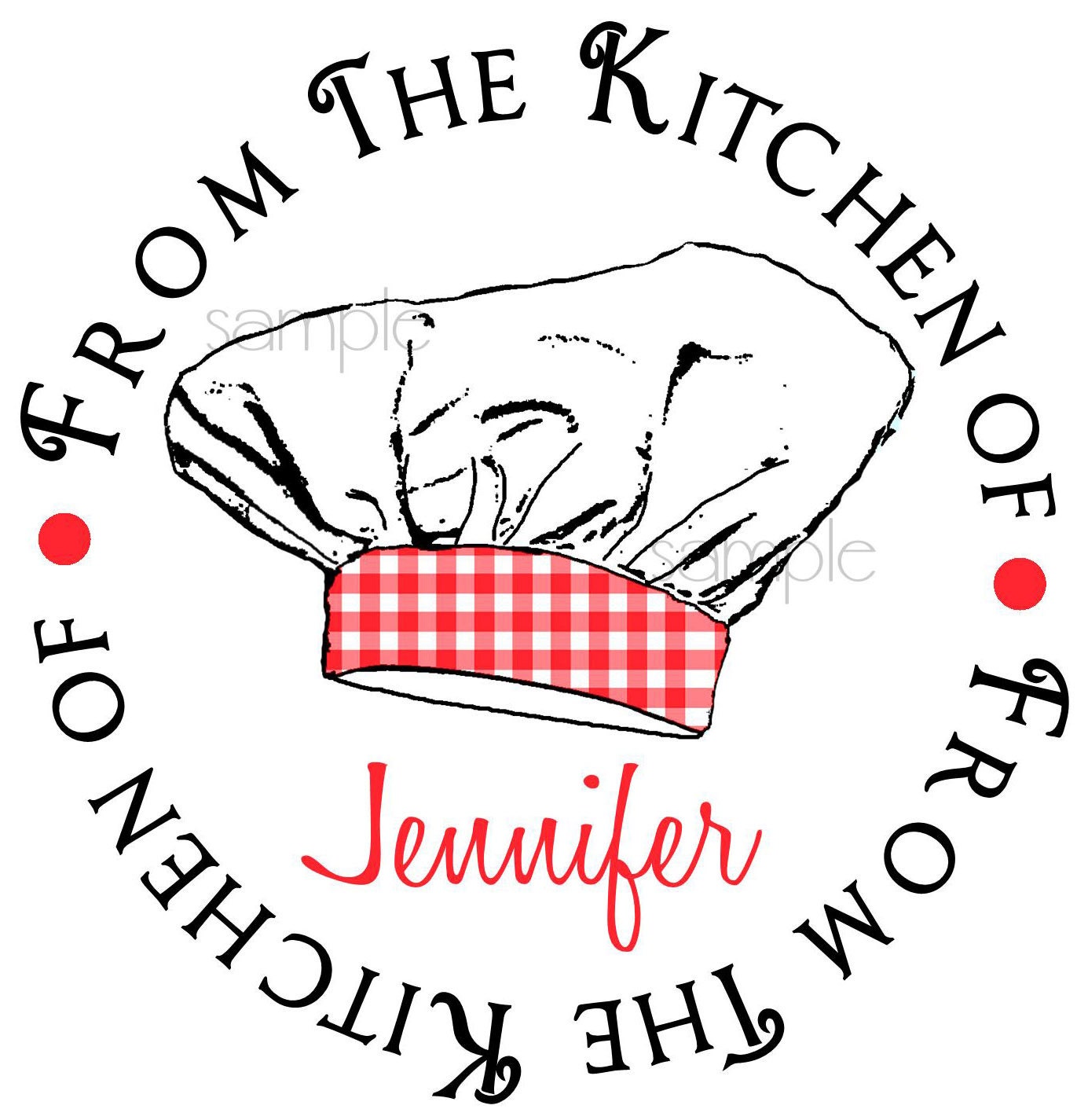 Personalized Baking Stickers, Chef Hat 2, Baking Stickers, Cooking ...