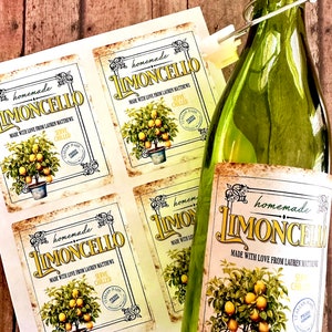 Limoncello Labels, Custom Limoncello Label, Large Homemade Limoncello ...