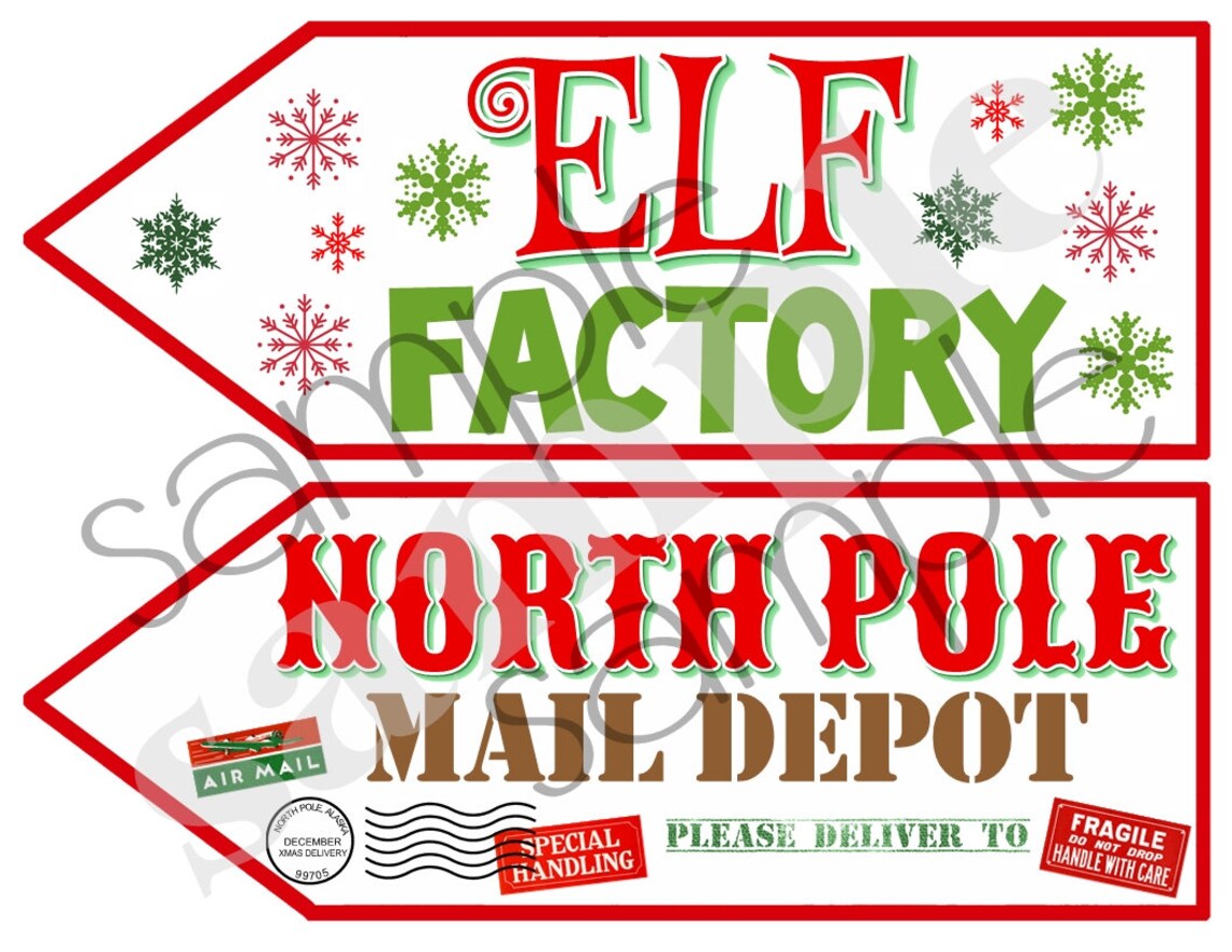 Printable Christmas Signs, DIY, Santa Claus Signs, Santas Workshop ...