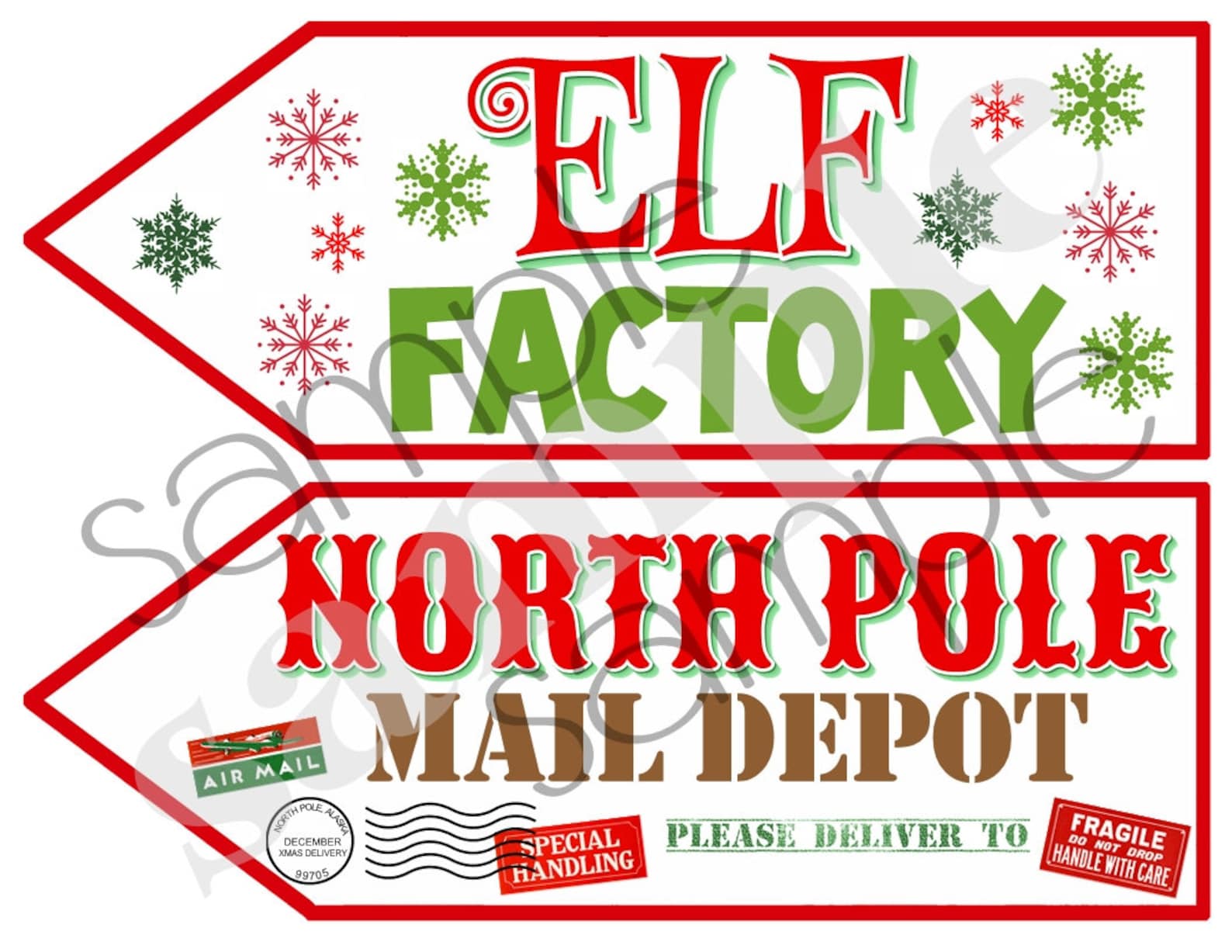 Printable Christmas Signs DIY Santa Claus Signs Santas - Etsy