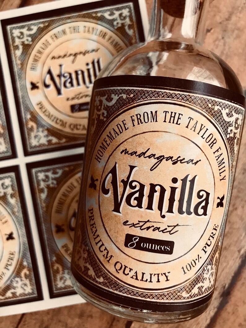 Vanilla Extract Labels Homemade Vanilla Extract Labels - Etsy