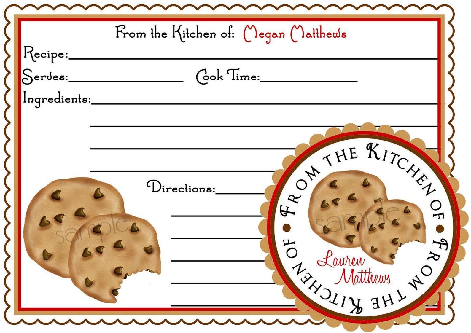 Personalized Stickers Chocolate Chip Cookies Baking - Etsy