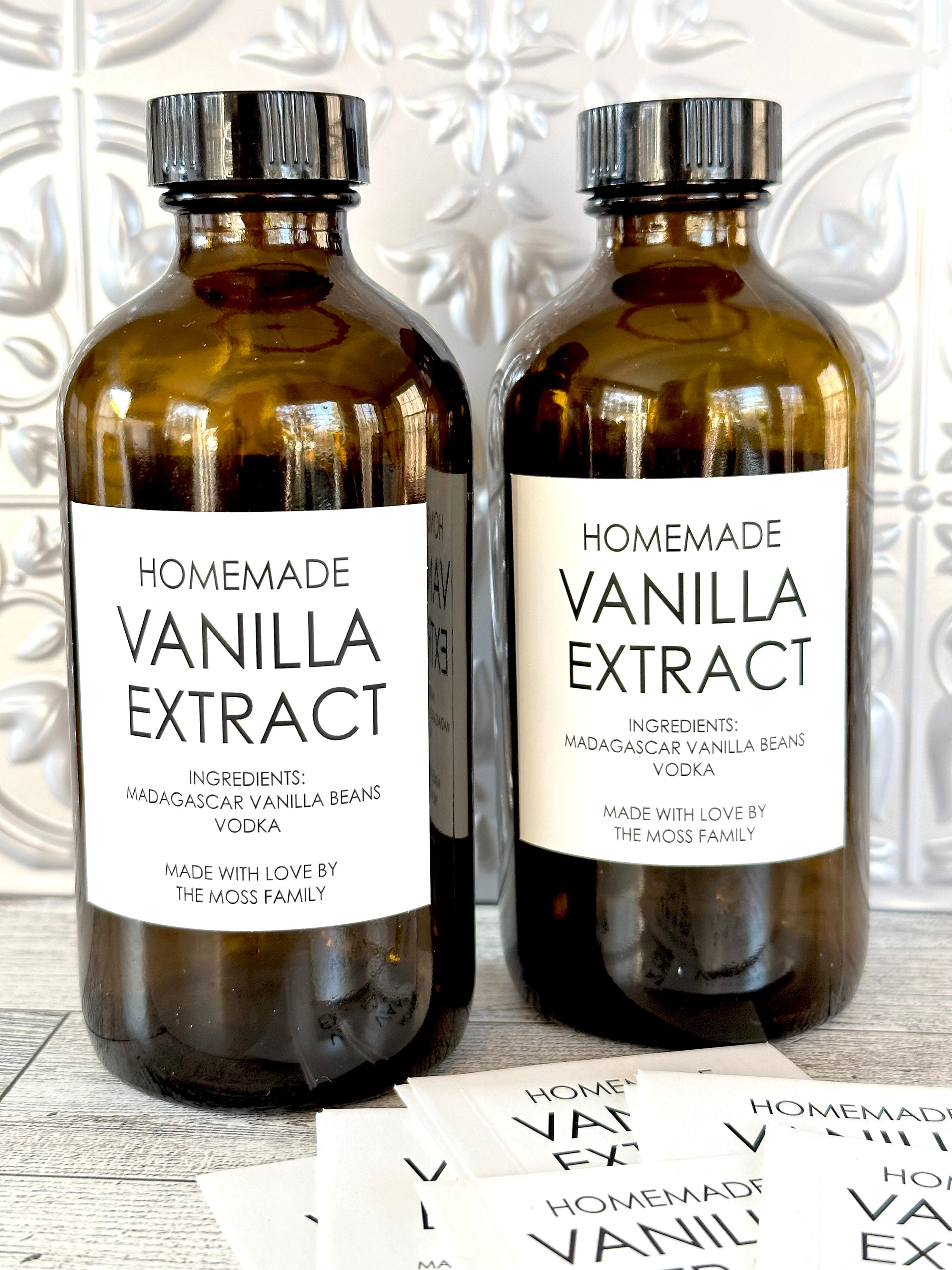 Waterproof Homemade Vanilla Extract Labels - Personalized Vanilla ...