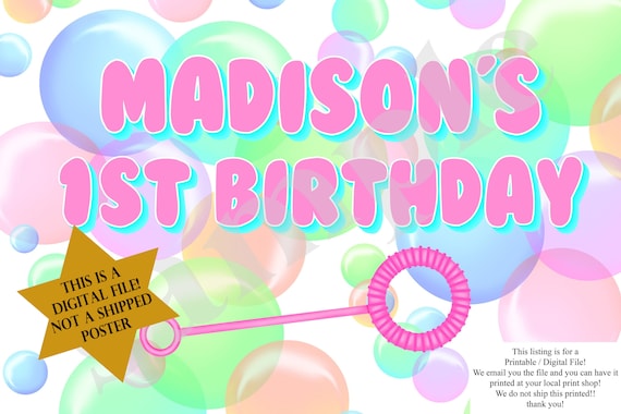 Printable Bubbles Poster DIY 24 X 36 Size Backdrop Sign - Etsy