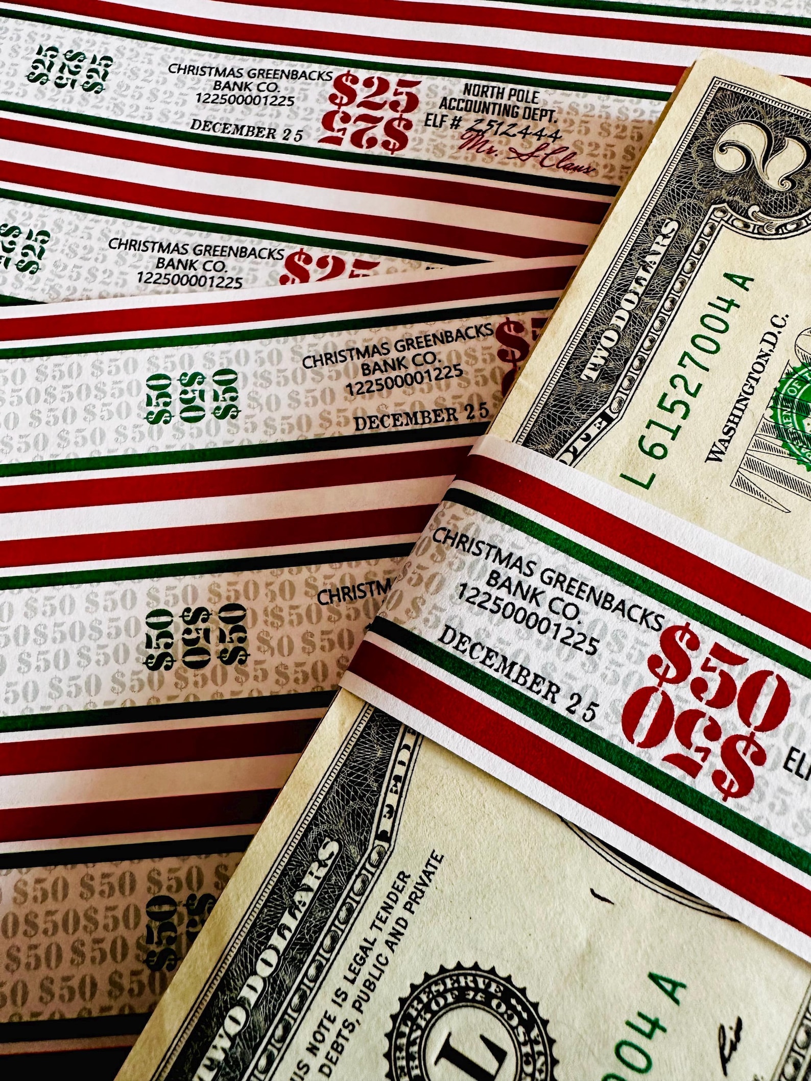 Printable Christmas Money Bands, Christmas Currency Straps, Money ...