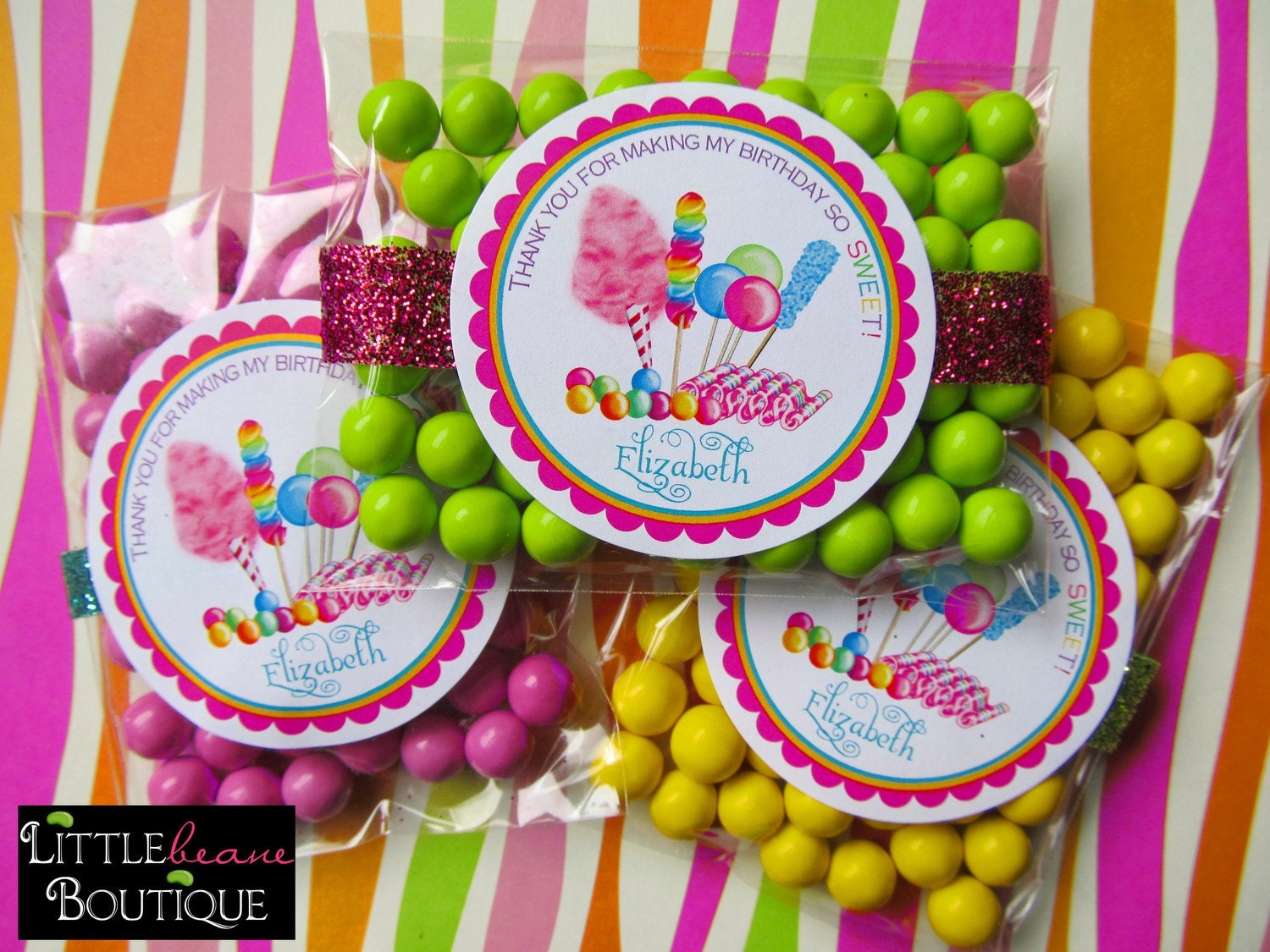 Candy Stickers, Candy Circus Party, Sweet Shop Sticker, Birthday Party ...