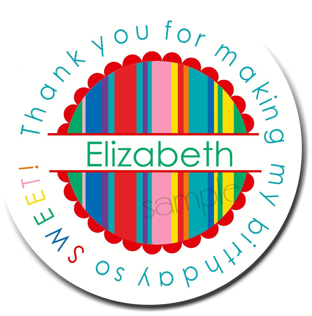 Candy Stripe Stickers, Big Stripes, Candy Stripes, Birthday Party ...