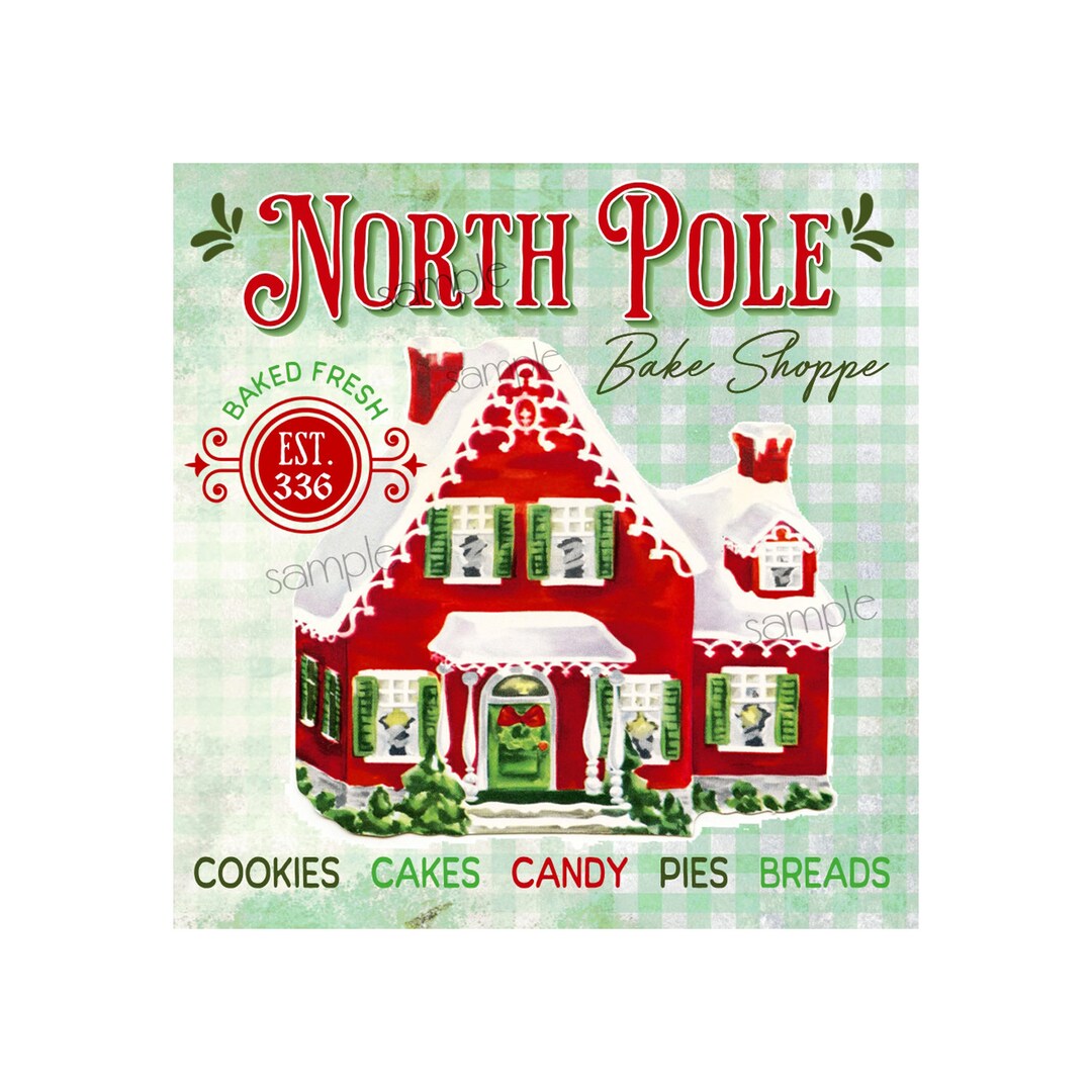 Christmas Baking Stickers North Pole Bake Shoppe Stickers Kitchen ...