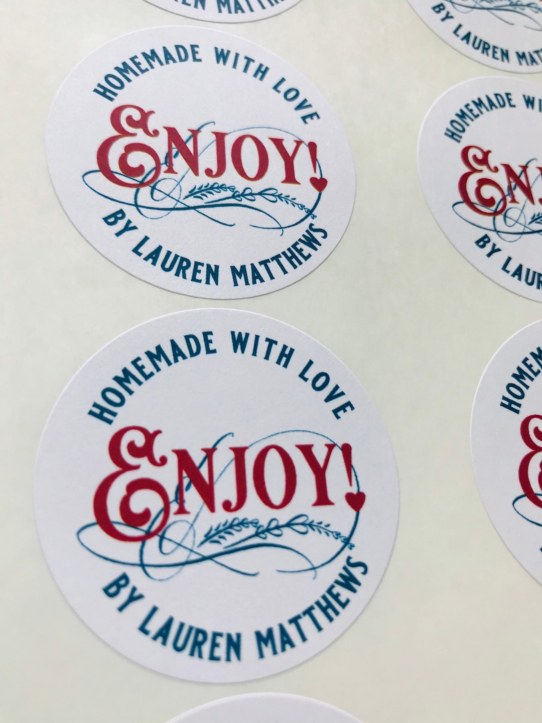 Homemade With Love Baking Stickers, Personalized Baking Stickers, From ...