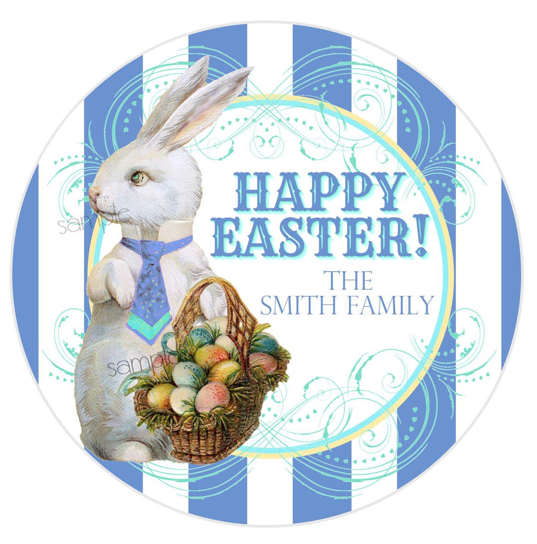 Boys Easter Stickers, Easter Bunny Stickers, Easter Labels, Gift ...