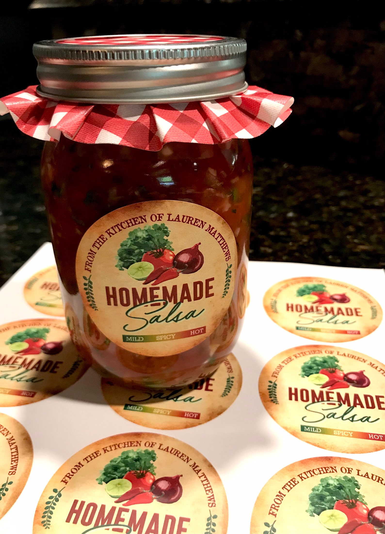 WATERPROOF Salsa Stickers, Mild Salsa Labels, Homemade Salsa Labels ...