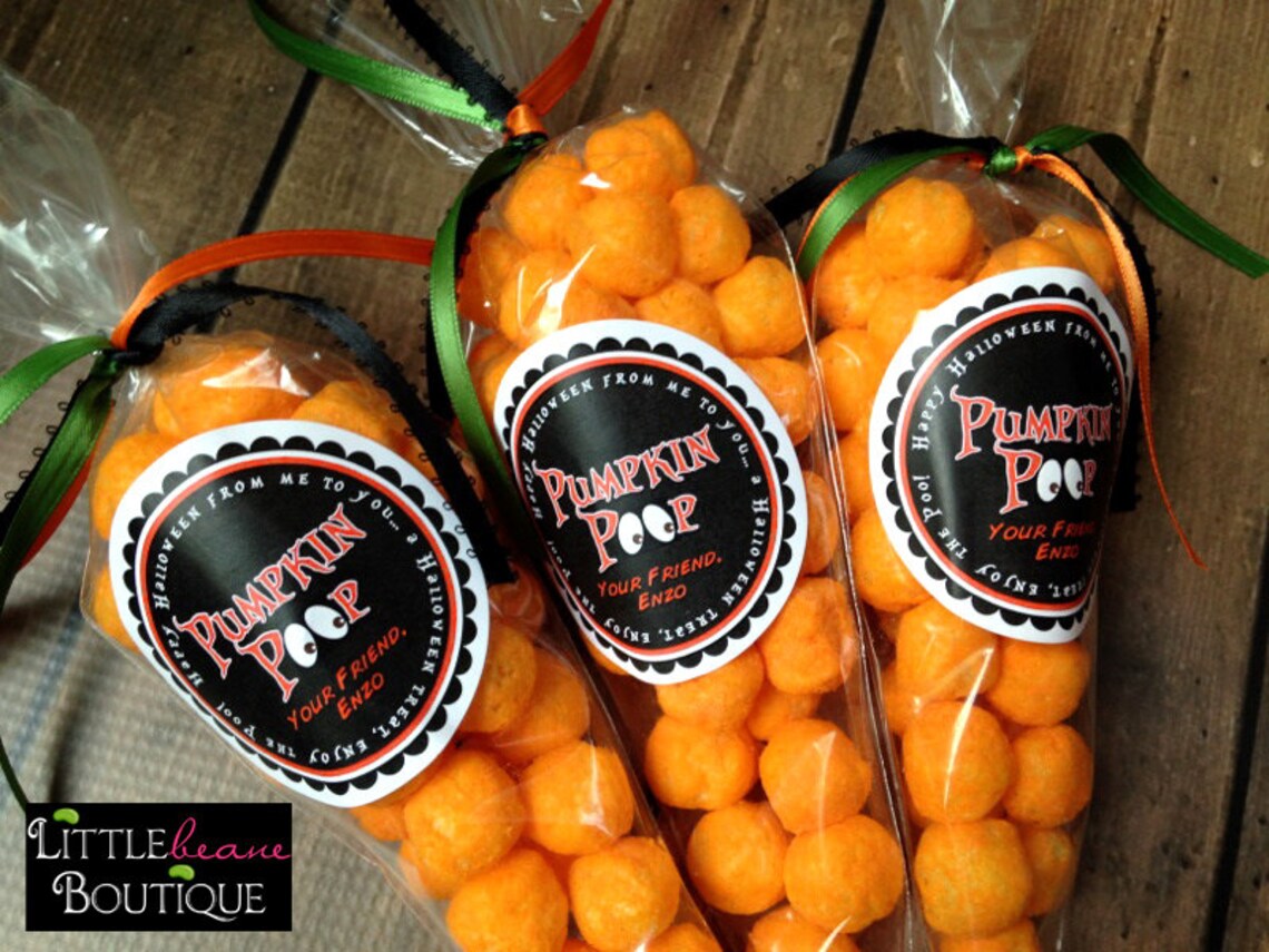 Halloween Stickers Pumpkin Poop Favor Bag Stickers - Etsy