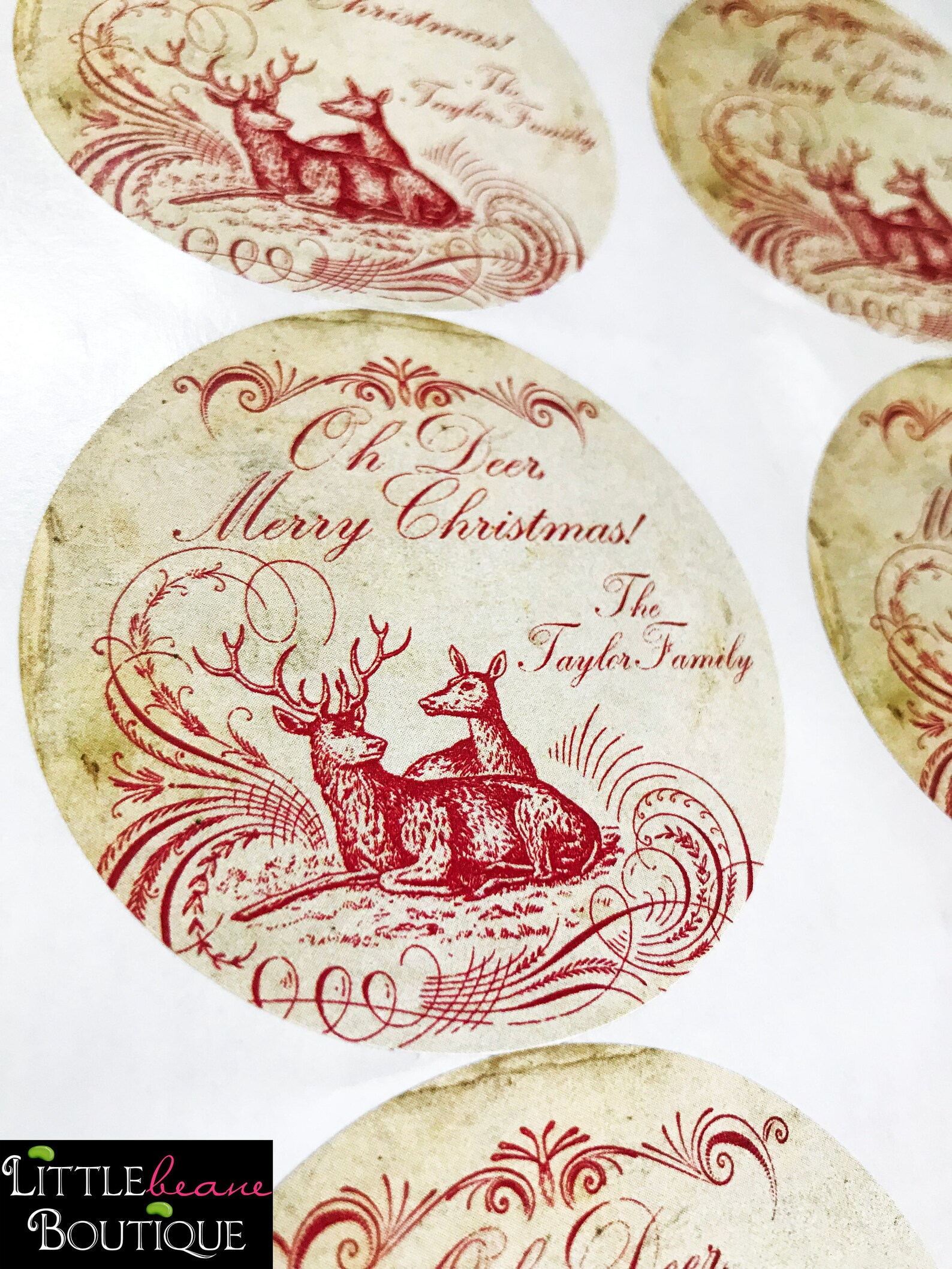 Victorian Christmas Labels Vintage Christmas Stickers Deer - Etsy