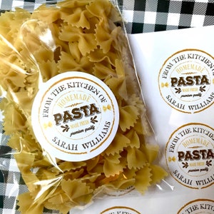 Homemade Italian Pasta Labels, Pasta Noodle, Fresh Pasta Label ...