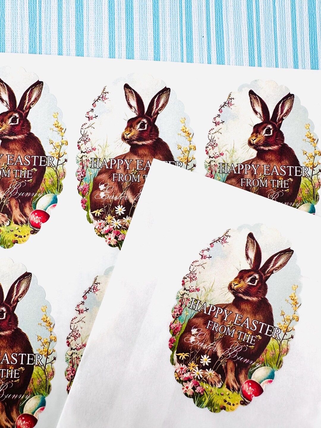Easter Bunny Labels, Easter Favor Stickers, Cute Easter Stickers, Happy ...