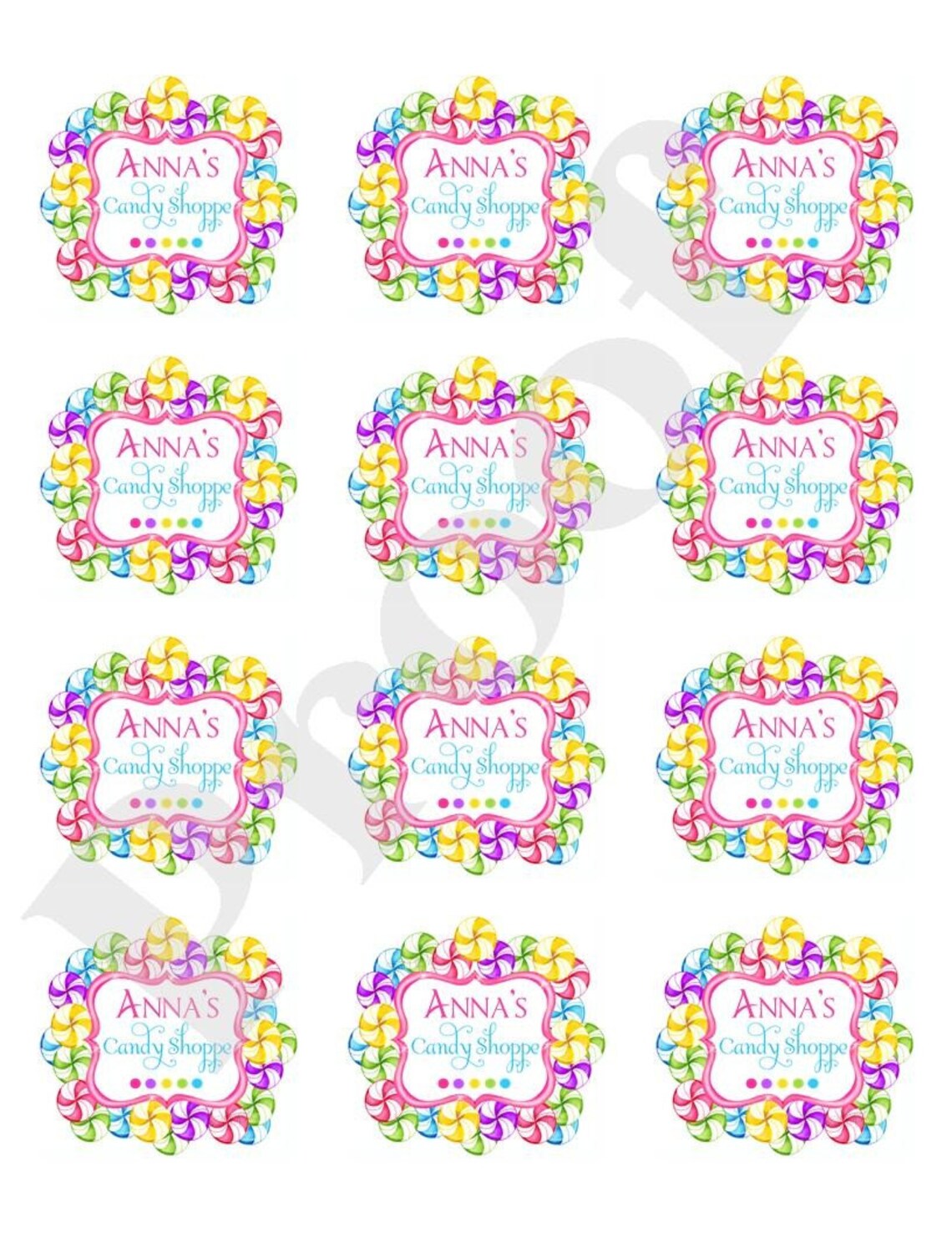 Candy Stickers, Candy Birthday Party, Candy Shoppe Swirl, Rainbow Candy ...