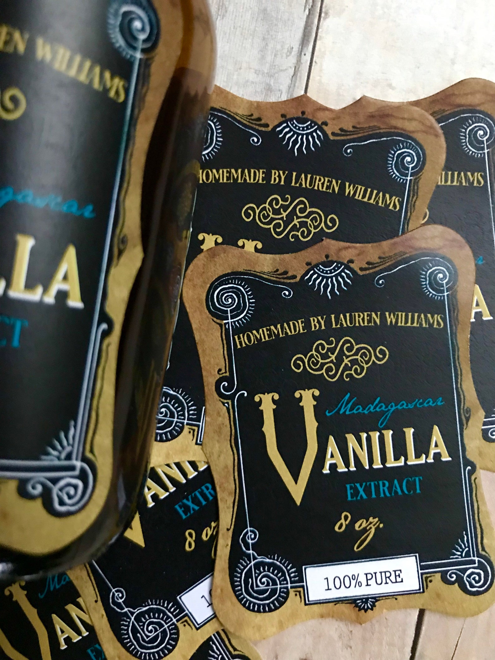 Custom Vanilla Extract Labels, Personalized Homemade Vanilla Extract ...