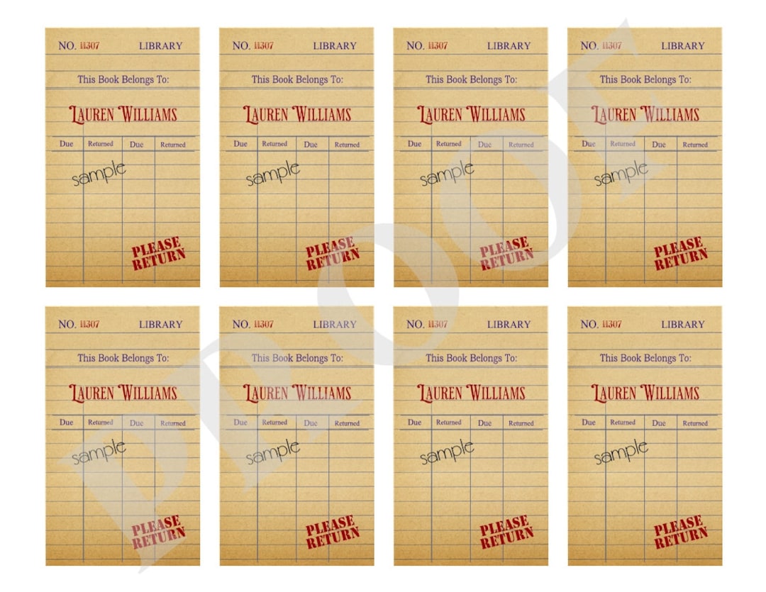 Personalized Library Book Stickers, Bookplates, Ex Libris, Vintage ...