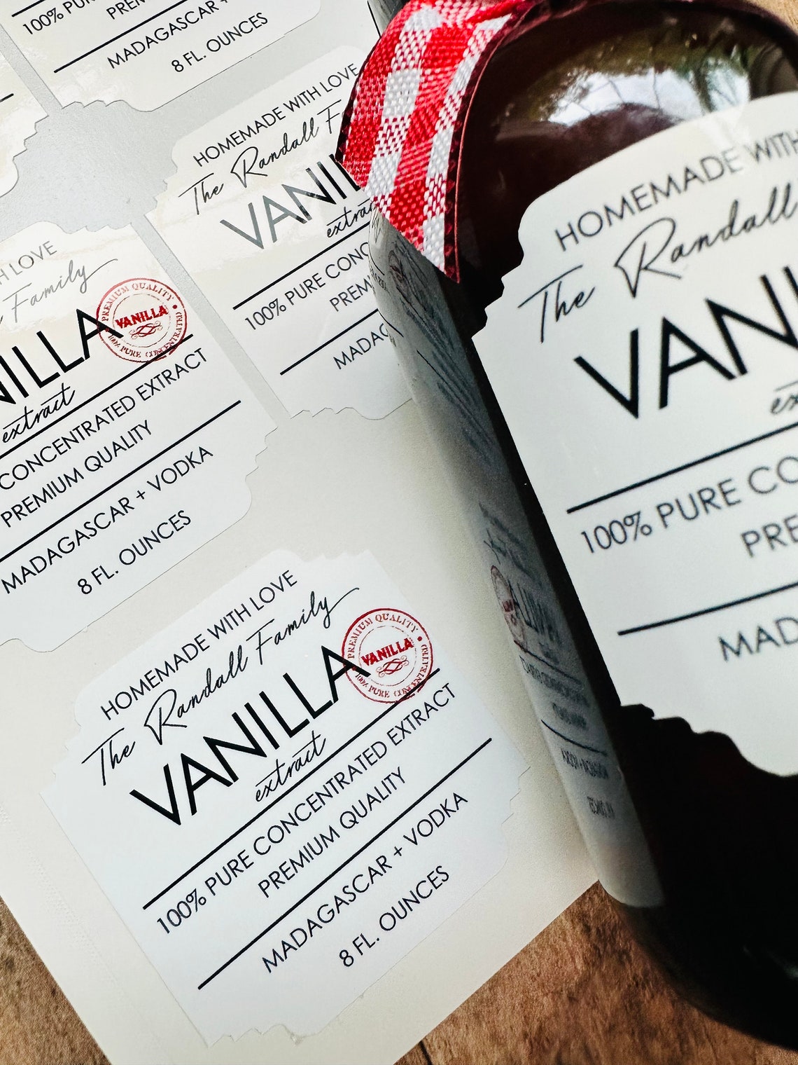 Waterproof Vanilla Extract Labels, Personalized Vanilla Extract ...