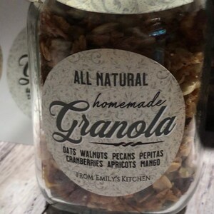 Homemade Granola Stickers, Dry Canning Labels, Granola Canning Labels ...