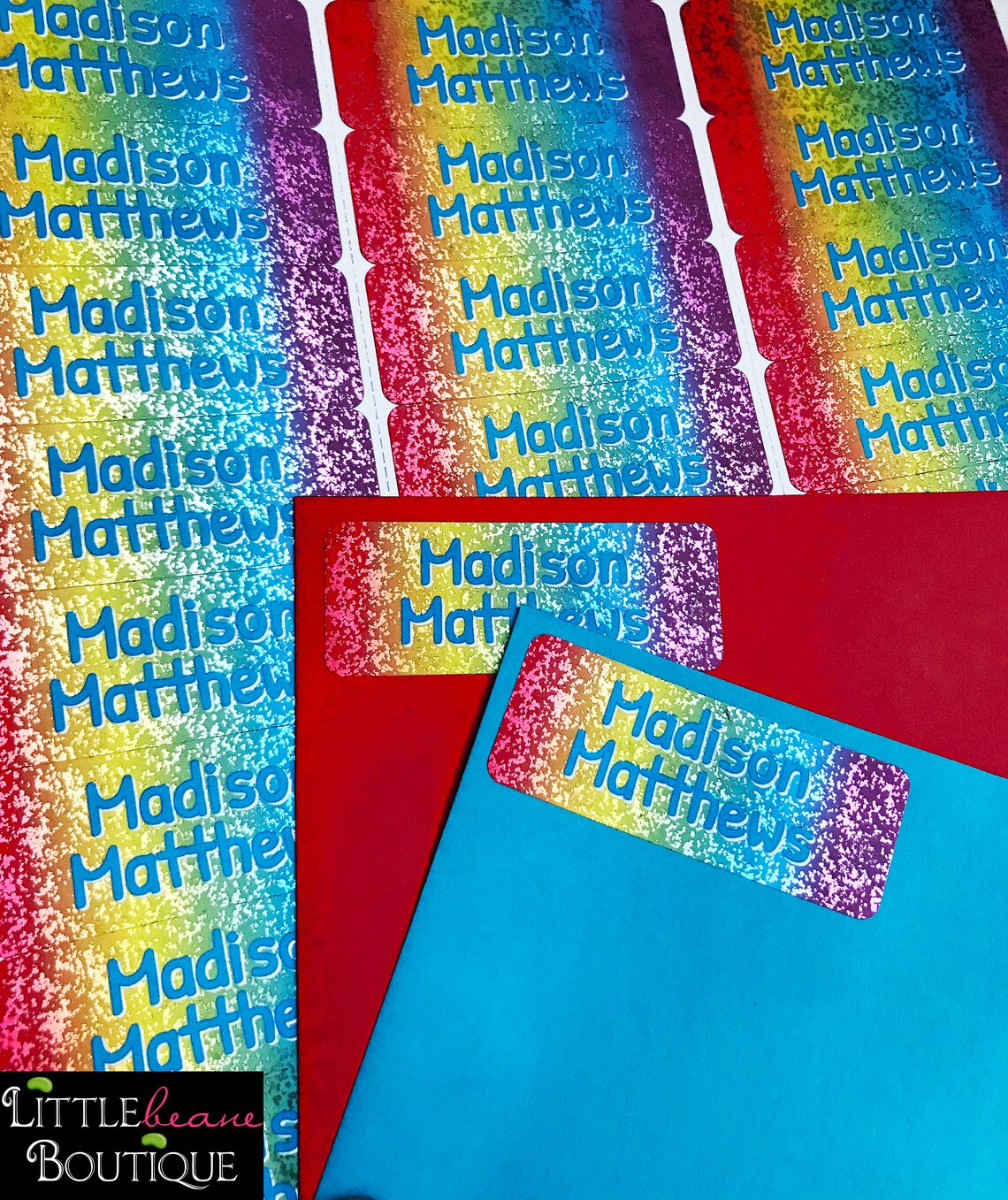 Kids Custom Name Stickers Back to School Labels Rainbow | Etsy