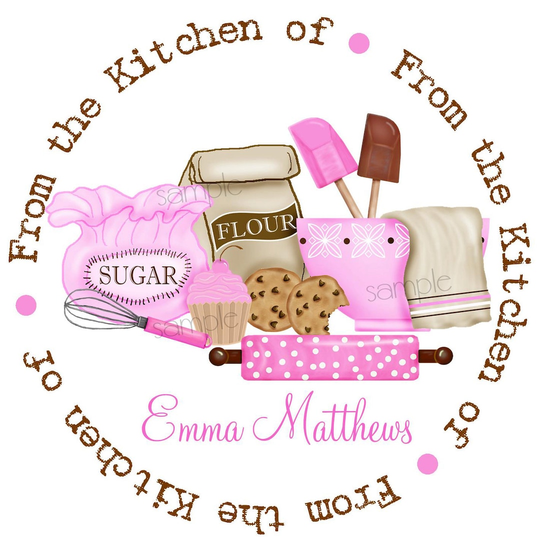 Kitchen Stickers,baking Labels, Cupcake and Cookies, Rolling Pin ...