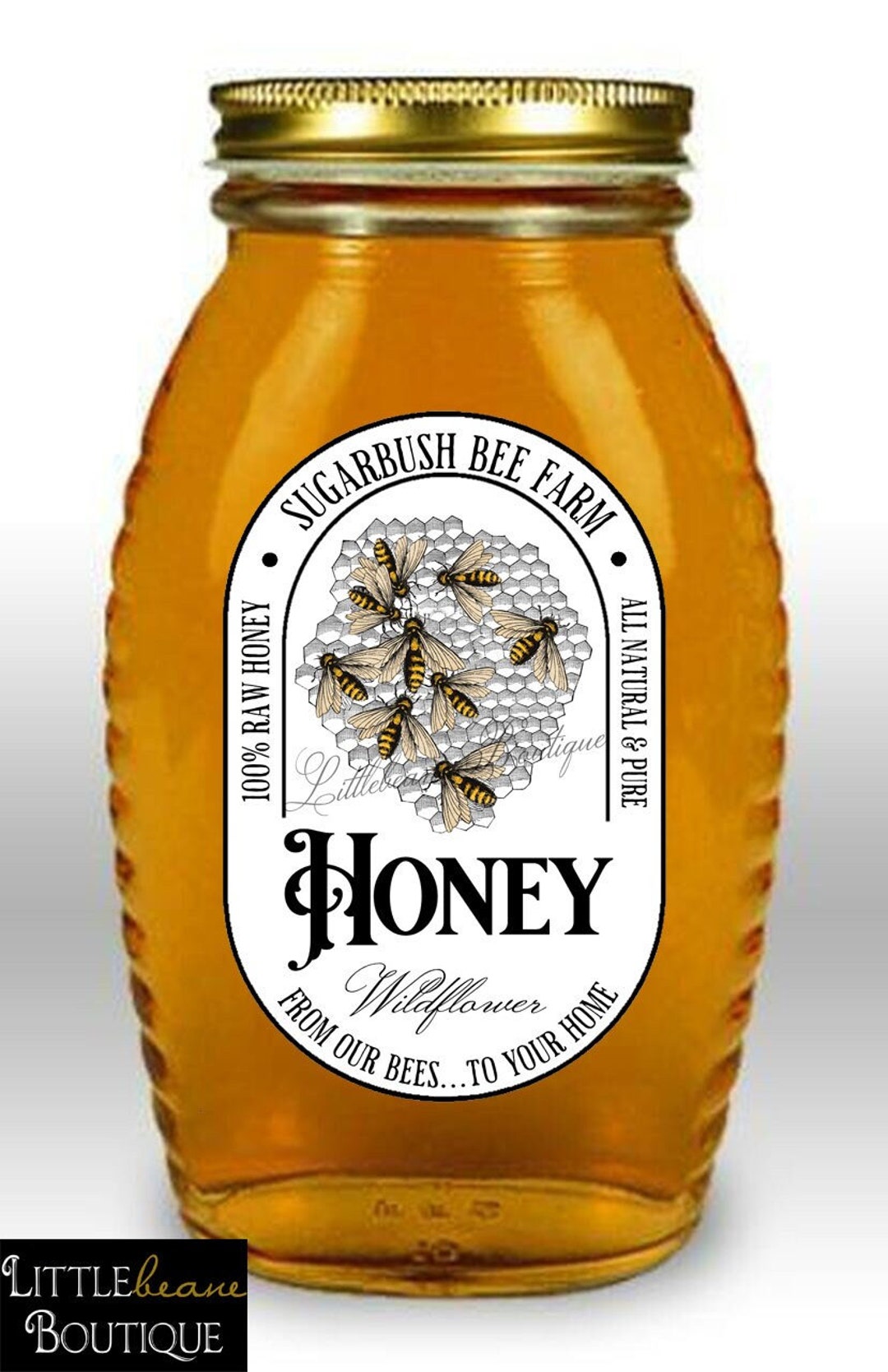 Waterproof Honey Labels, Custom Honey Labels, Apothecary Honey Labels ...