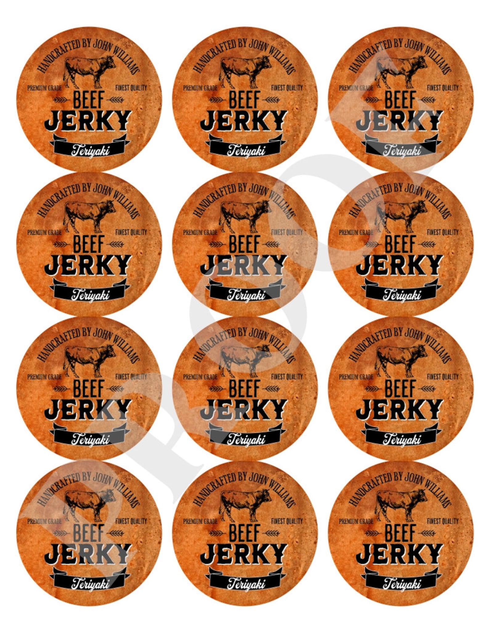 Homemade Beef Jerky Labels, Handcrafted Jerky Labels, Personalized ...