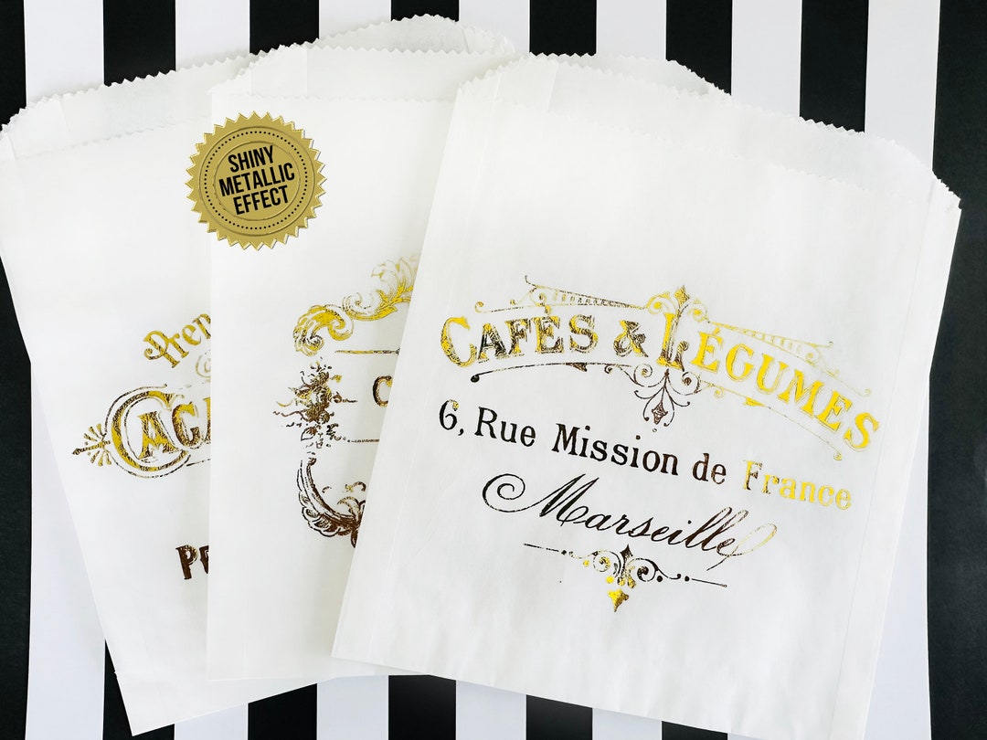 GOLD French Bakery Bags, French Patisserie Bags, Boulangerie Bag, Paris ...