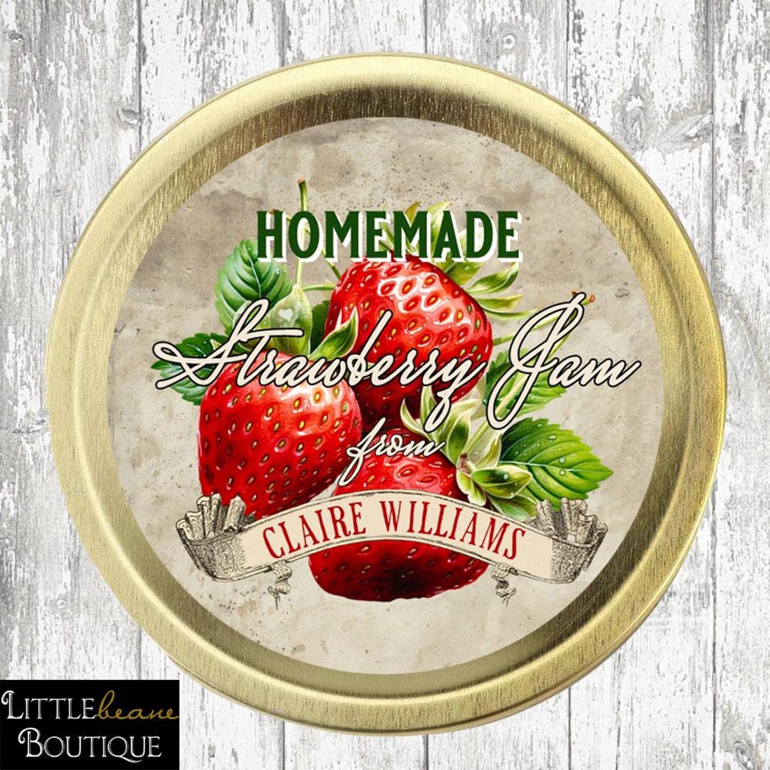 Strawberry Jam Canning Labels, 2 Inch Fruit Canning Labels, Strawberry ...