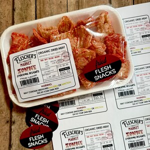 Halloween Fake Meat Labels Zombie Stickers Raw Meat Labels - Etsy