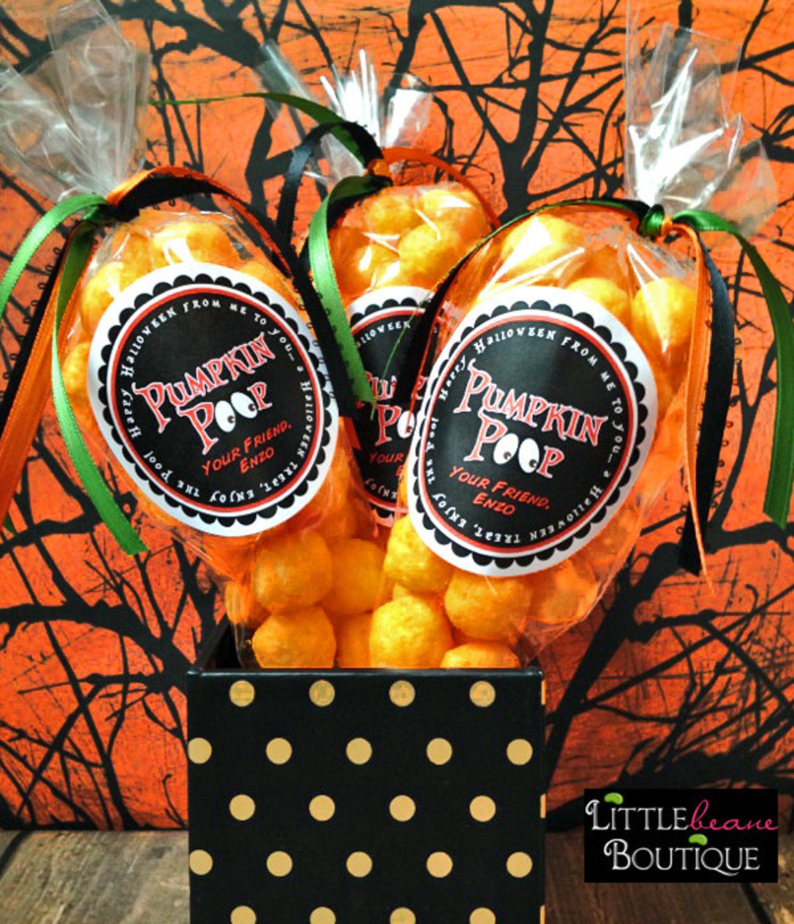 Halloween Stickers Pumpkin Poop Favor Bag Stickers - Etsy