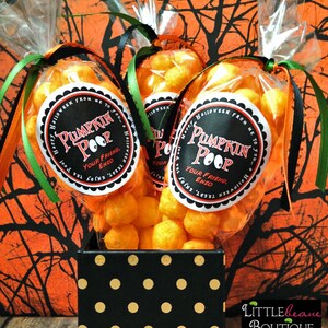 Halloween Stickers - Pumpkin Poop - Favor Bag Stickers - Halloween ...