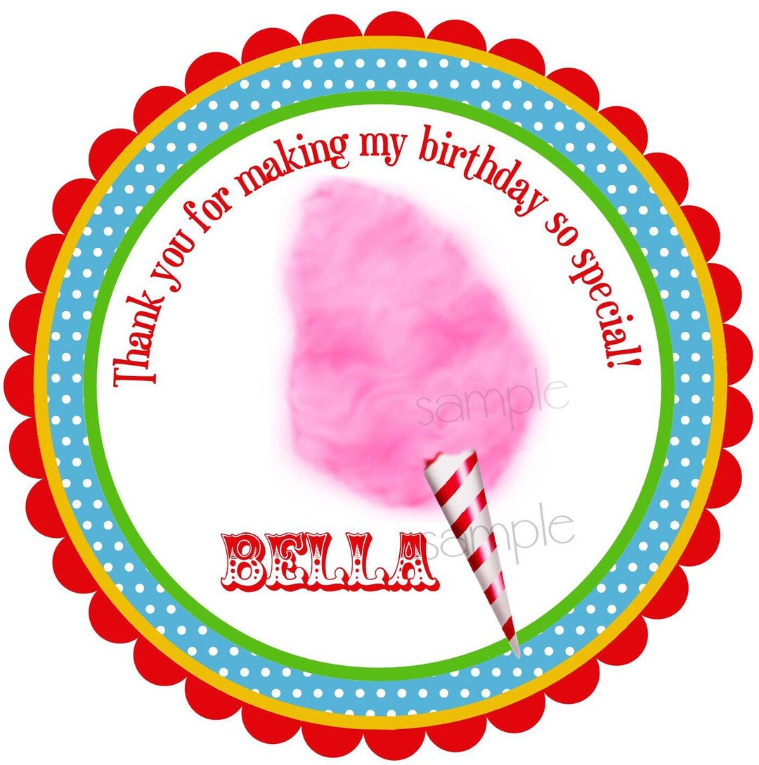 Cotton Candy Stickers, Circus Stickers, Circus Party , Carnival Party ...
