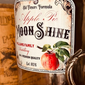 Waterproof Moonshine Labels, Large Homemade Moonshine Labels, Peach ...