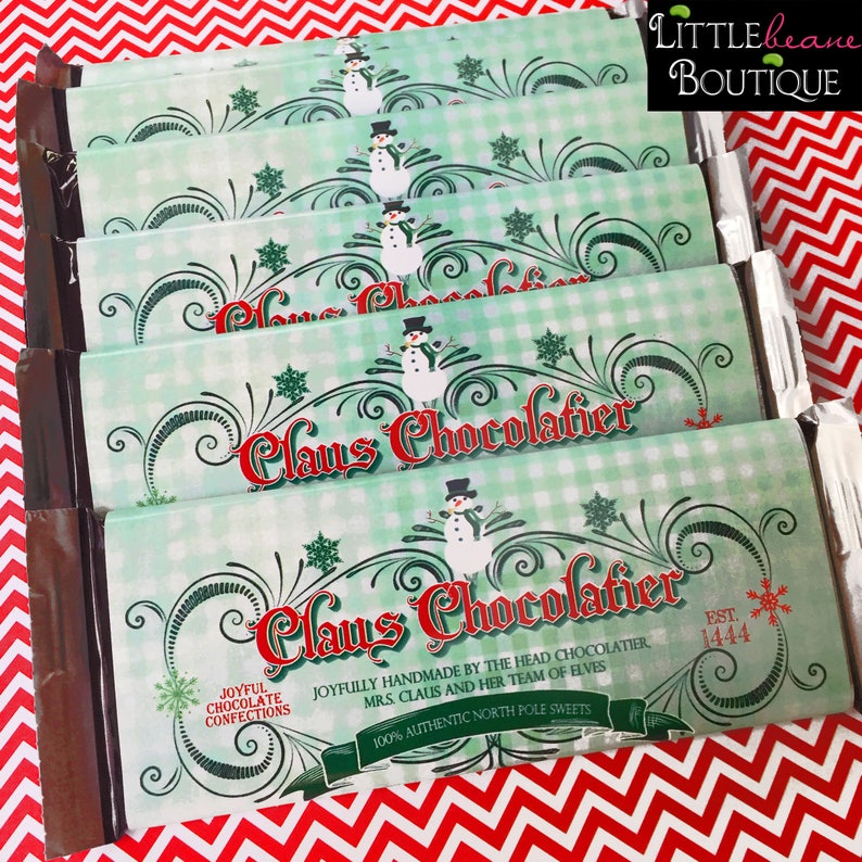 Christmas Candy Bar Wrappers, Digital File, Print Your Own, Santa Claus ...