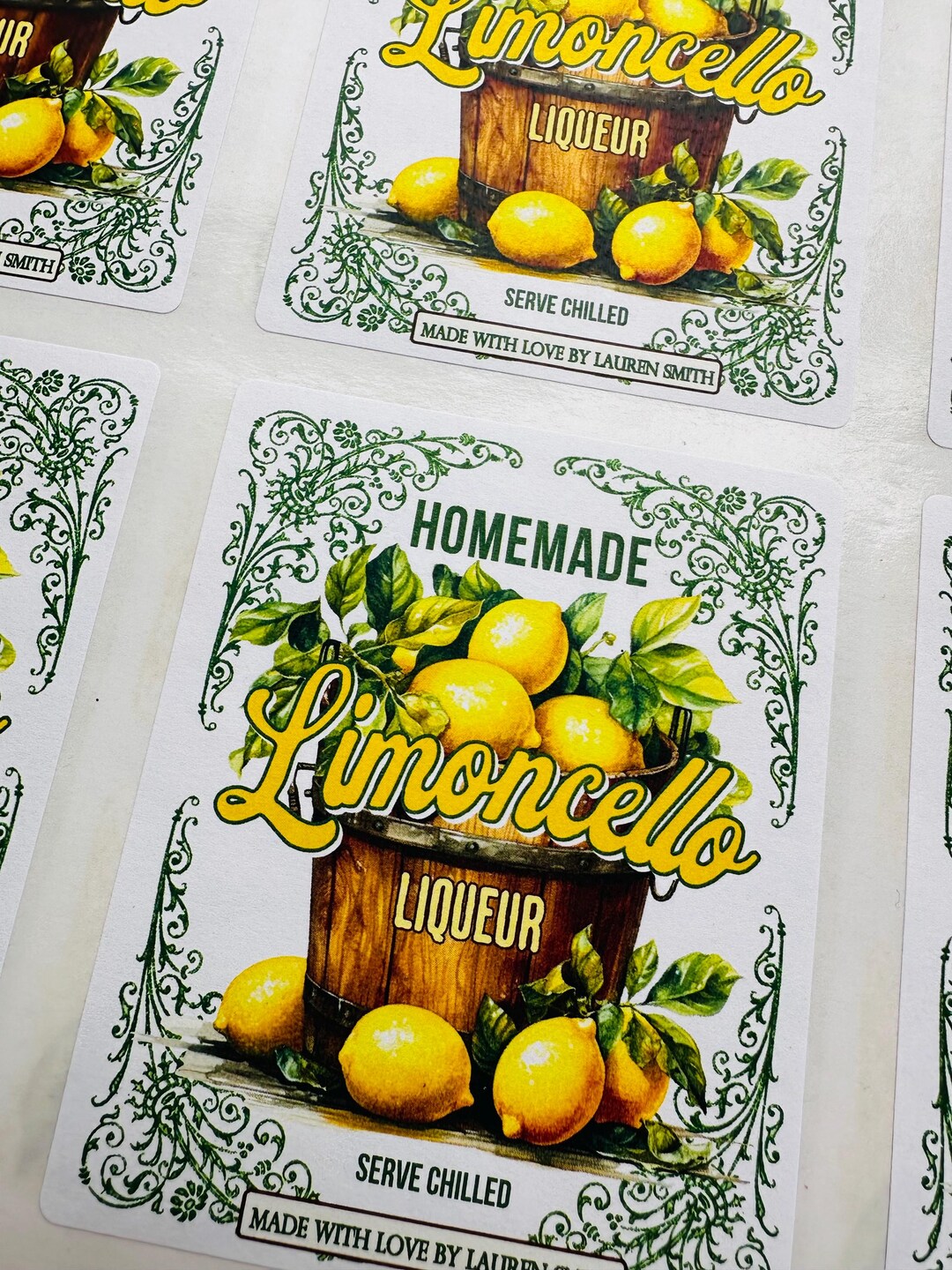 Personalized Limoncello Labels, Custom Limoncello Label, Large ...