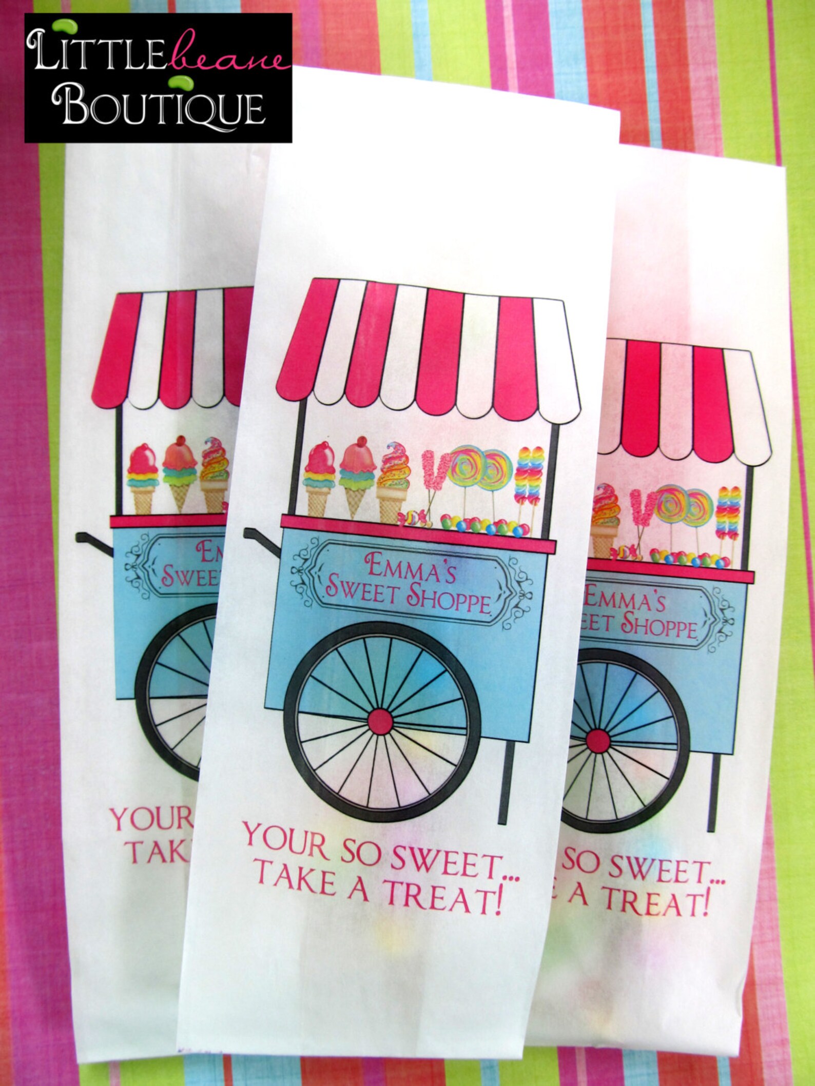 Candy Favor Bags, Sweet Shoppe Cart, Sweet Shop Favor Bags, Candy ...